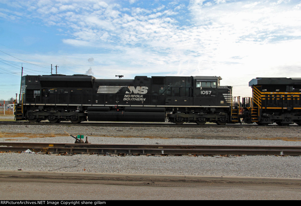 NS 1057 Sits tied down with the NKP heritage unit.